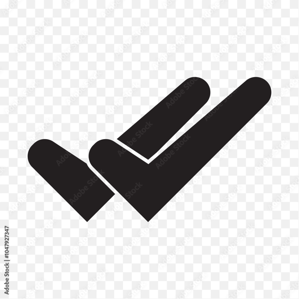 Double tick check mark icon vector. Flat style double tick logo check ...