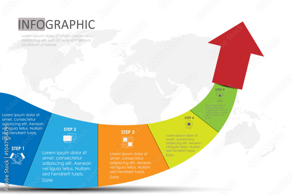 business project arrow grow roadmap timeline diagram Infographic ...