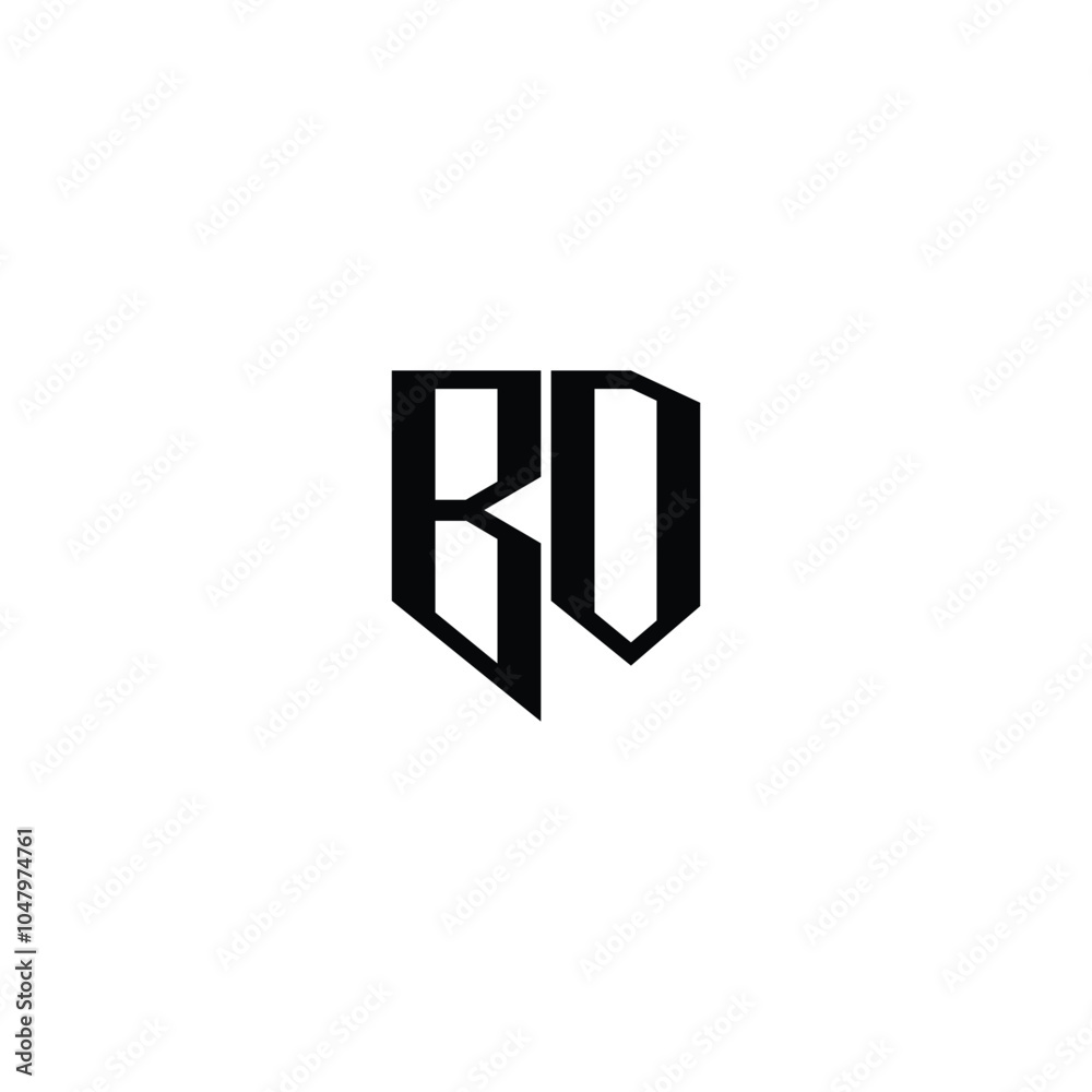 BD monogram logo design letter text name symbol monochrome logotype ...