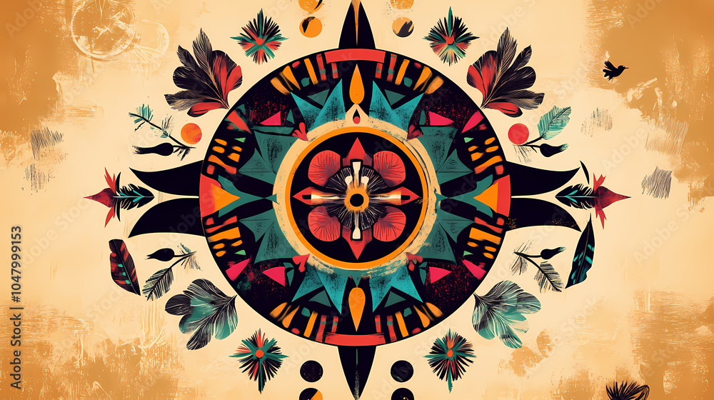 Sacred medicine wheel symbols and motifs from native american cultures ...