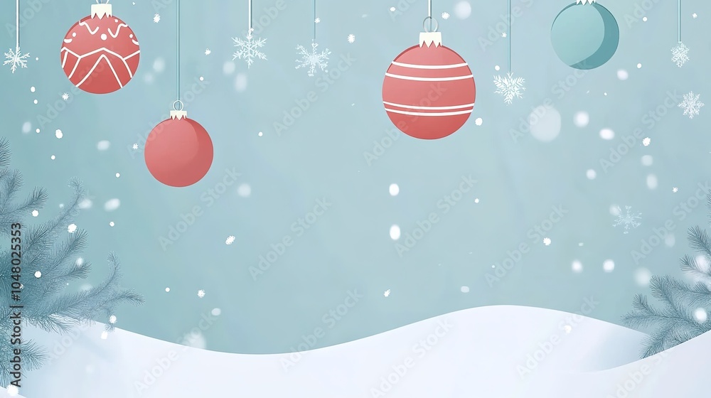 Merry Christmas and Holiday Card Design Template with Free Space for ...