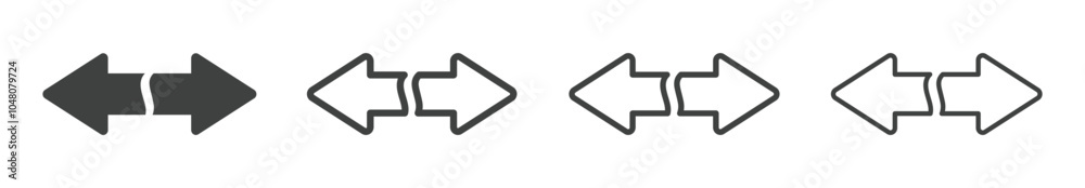 Iconic arrow icons. iconic arrow vector signs set. Double arrow icons ...