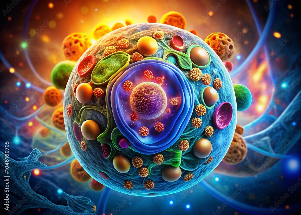 Animal Cell Structure Silhouette - Medical Illustration of Nucleus ...