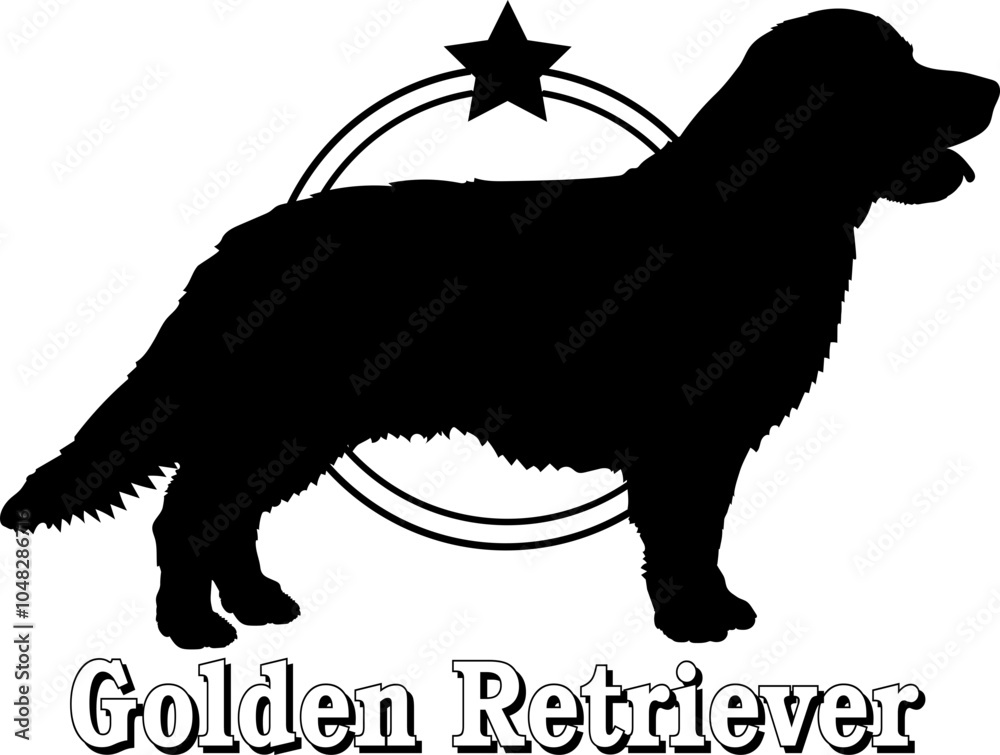 Golden Retriever. dog silhouette, dog, dog breeds, logo, vector ...