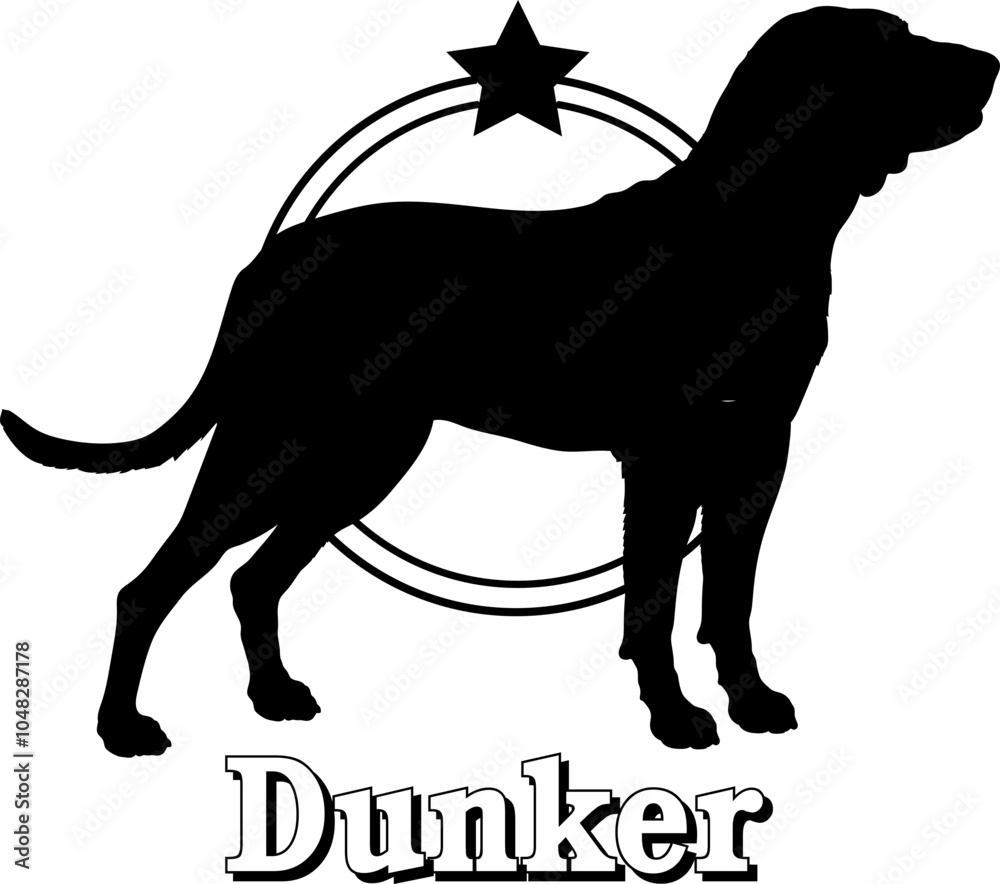 Dunker dog silhouette, dog, dog breeds, logo, vector, silhouette, logo ...