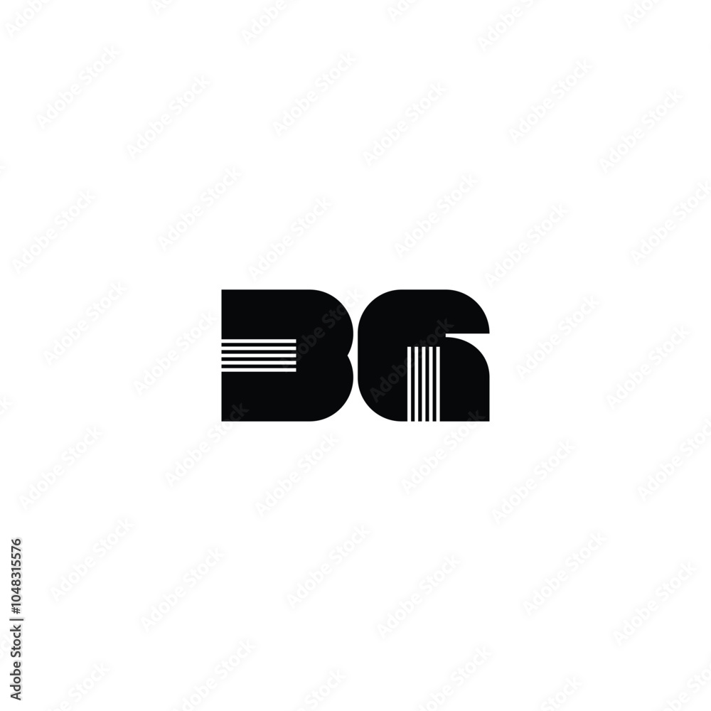 BG monogram logo design letter text name symbol monochrome logotype ...