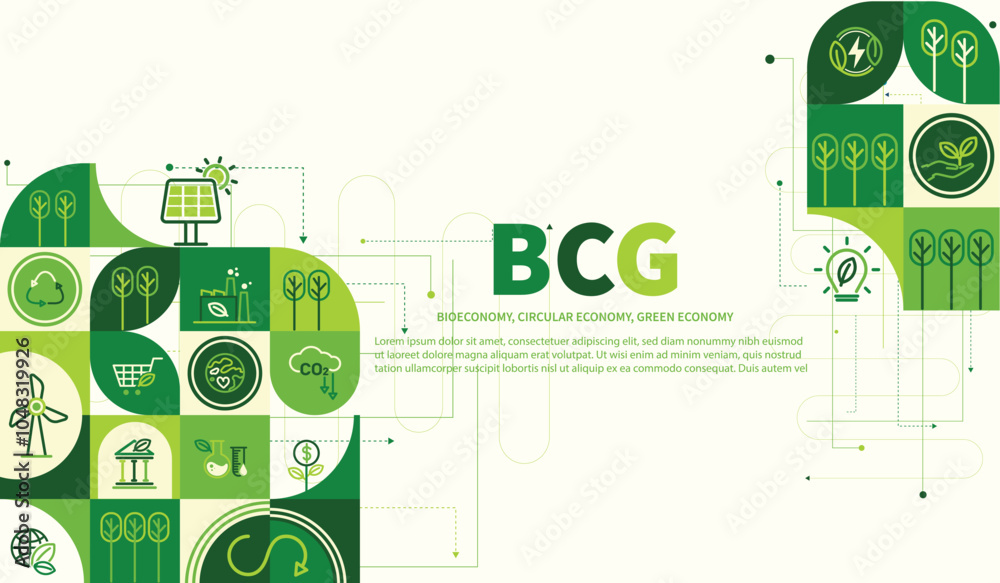 BCG concept for sustainable economy development. Bio economy, circle ...