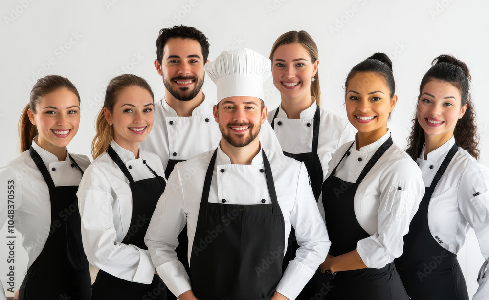 Stock-Foto „diverse group of chefs poses together, showcasing their ...