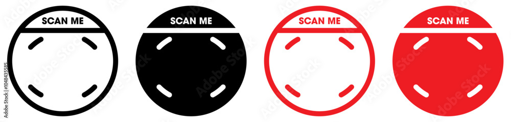 Scan me QR code blank frame. printable scan here sticker template for ...