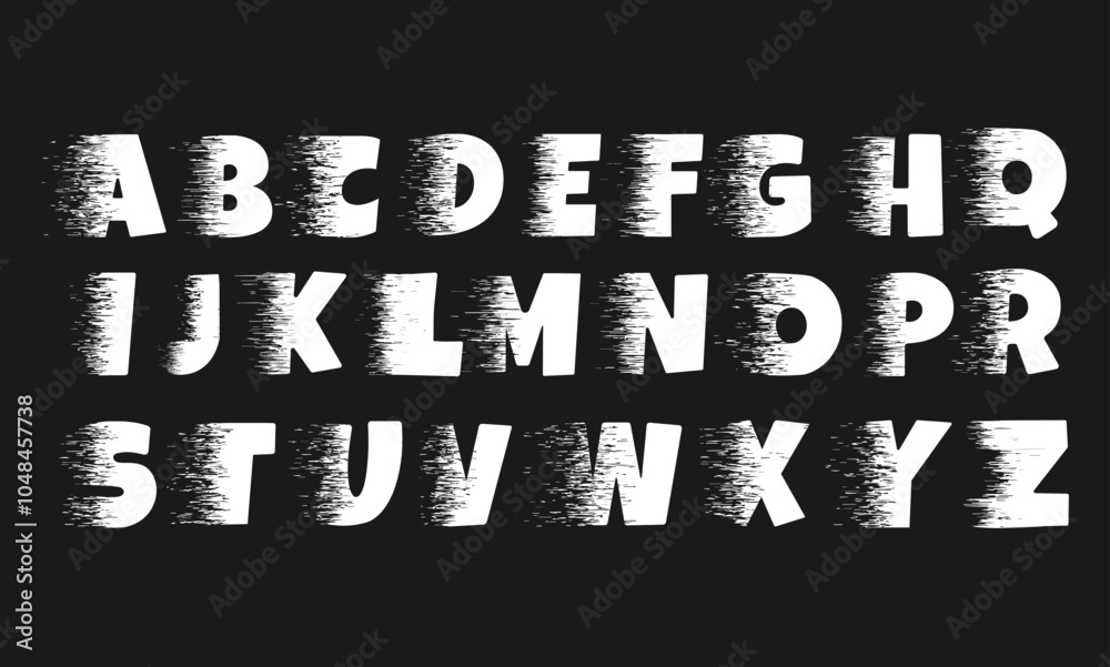 Spattered Hand Written Grunge Font. Handmade sans serif type. Painted ...