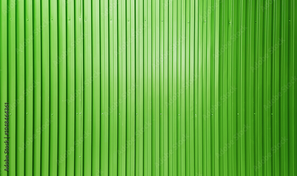 real chrome light green corrugated metal sheet wall showing vertical ...