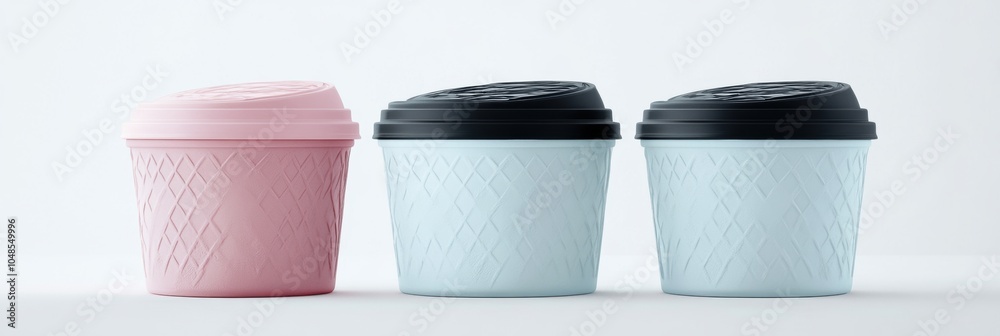Ice cream container packaging mock-up featuring embossed lid design ...