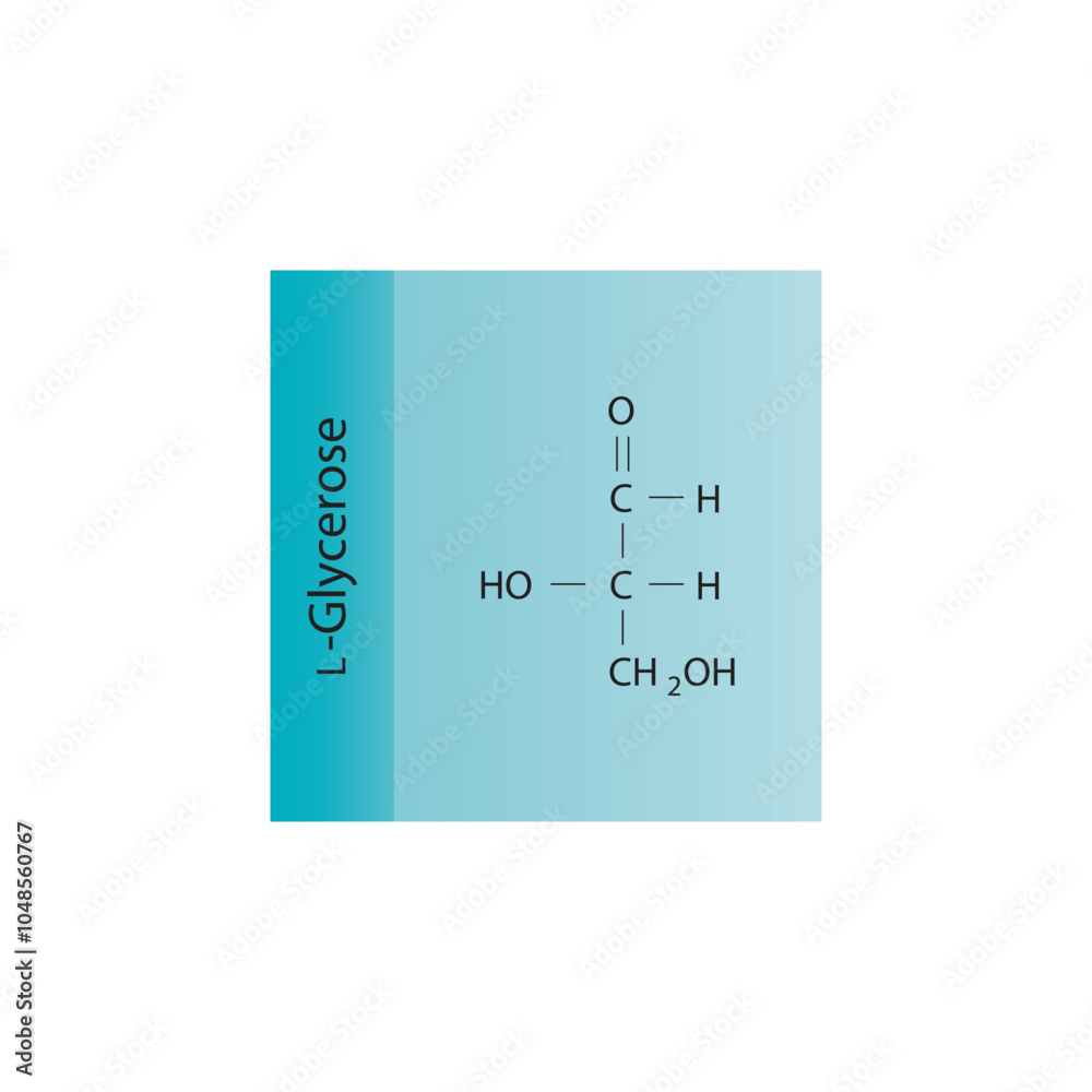L-Glycerose skeletal structure diagram.Sugar compound molecule ...