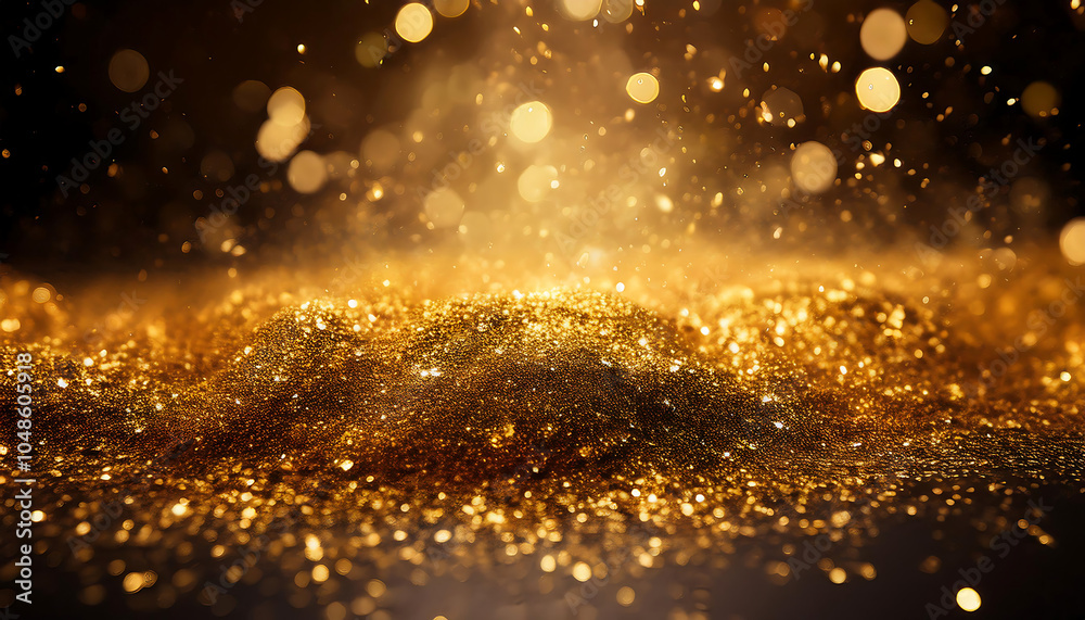 Metallic gold glitter creates a rich textured visual effect in ...