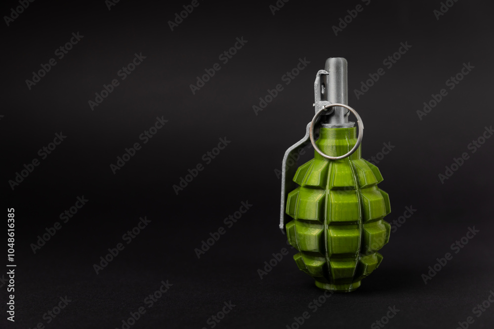 Hand grenade on textured background. Close-up. Weapons of war ...