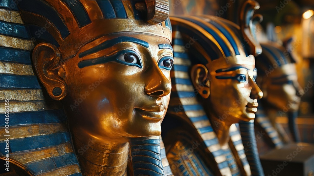 An educational exhibit featuring stunning reliefs of ancient Egyptian ...