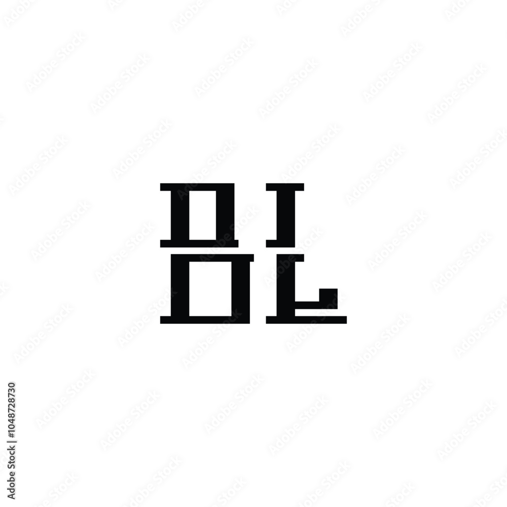 BL monogram logo design letter text name symbol monochrome logotype ...