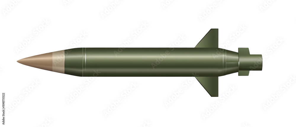 Missile on transparent background, ancient military green missile bomb ...