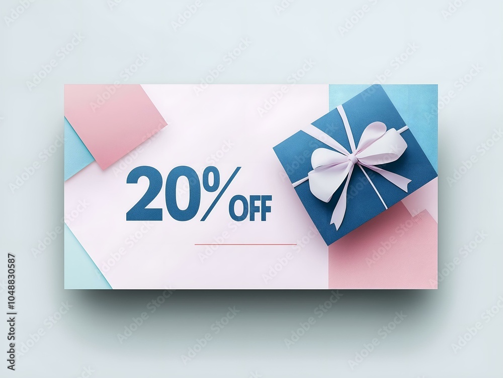 Stylish digital voucher "20% off" with an elegant modern design, clean ...