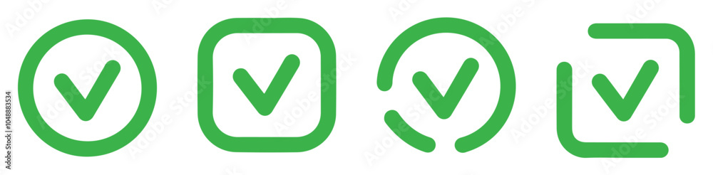 tick mark with checkbox icon. green checkmark sign for app, ui, website ...