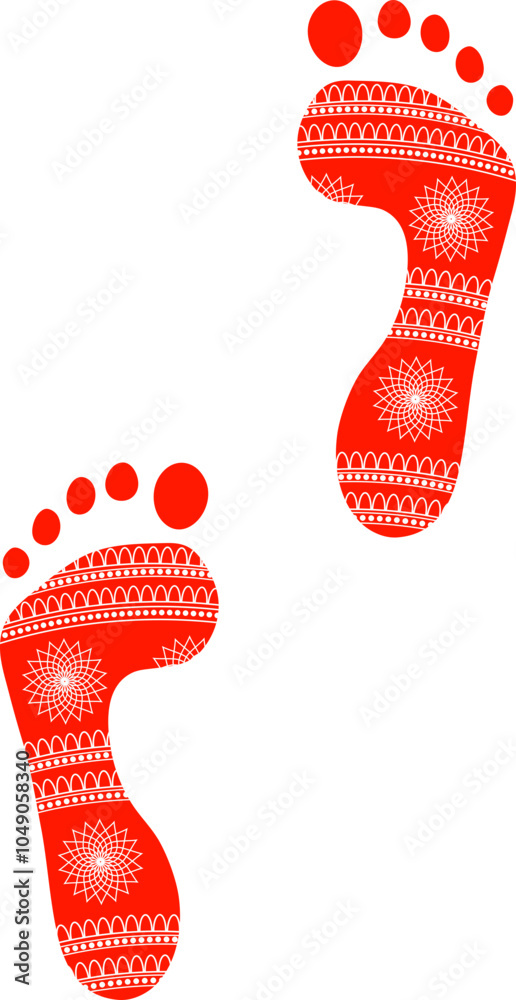Laxmi feet footprint, illustration of goddess Laxmi feet , for diwali ...