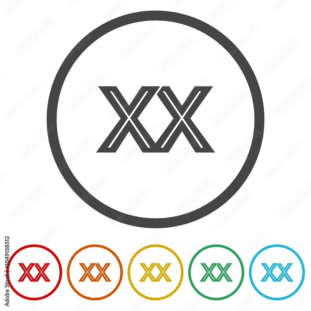 Illustration Stock Initial logo letter X XX template. Set icons in ...