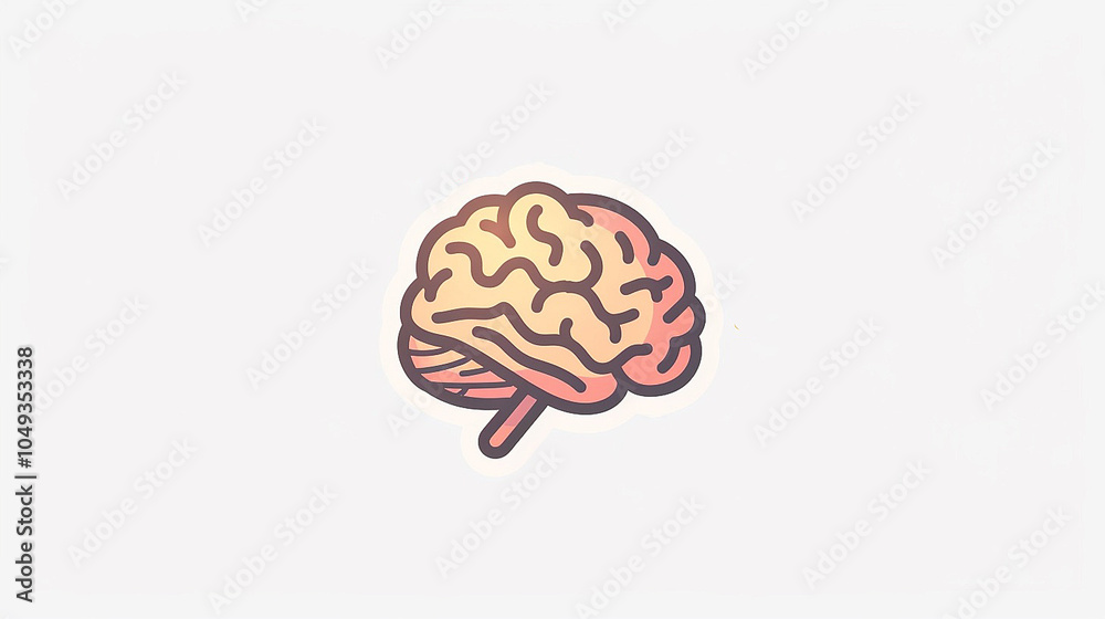 Human brain illustration in cartoon style. Medical illustration ...