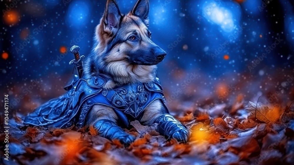 Majestic german shepherd in enchanted armor captures the spirit of ...