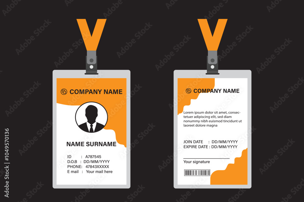 ID Card Design Template. School ID card. Clean and Modern Employee ID ...