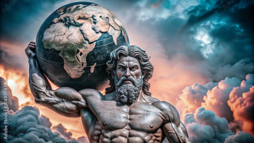 Atlas Titan Holding the Globe - Conceptual Photography of Strength and ...