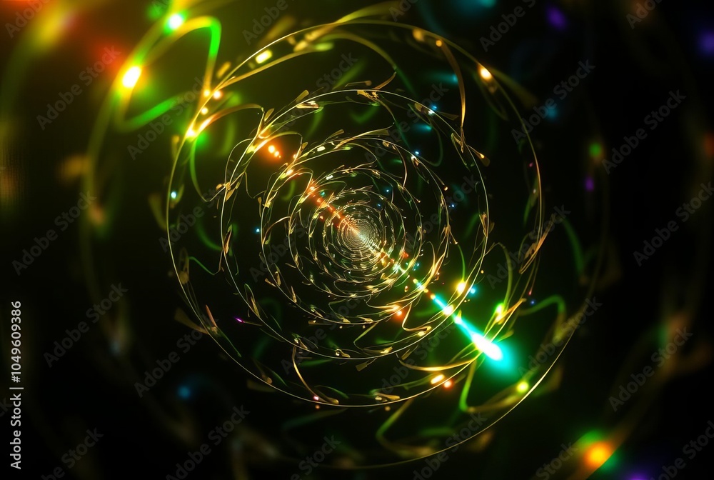 Fibonacci Spiral Hologram Spiral based on the Fibonacci sequence Stock ...