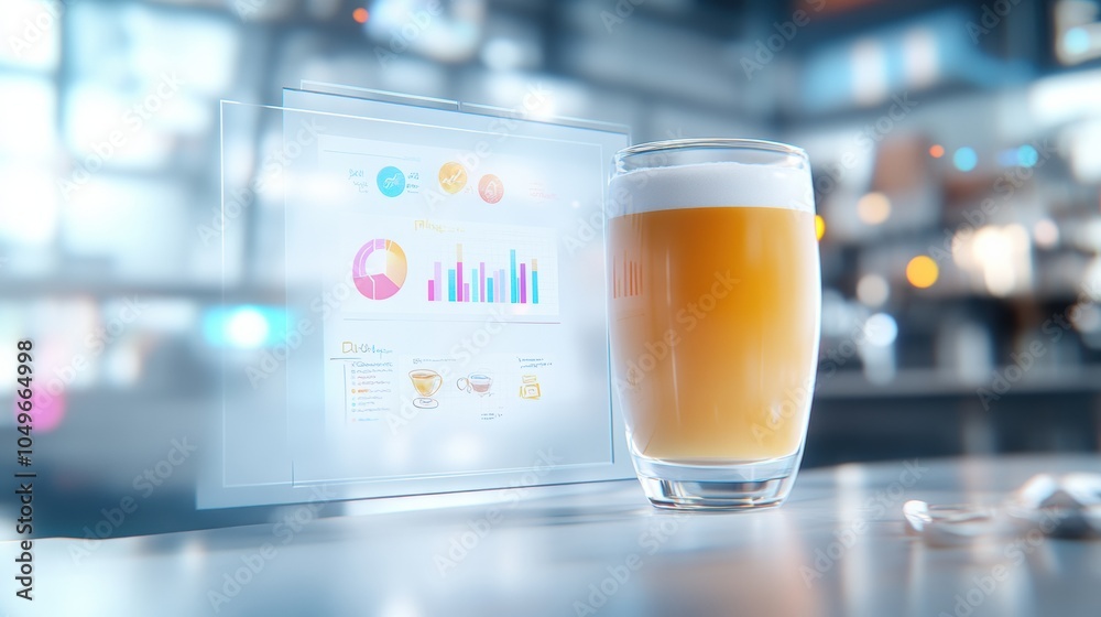 A refreshing beer glass beside data charts, highlighting the ...