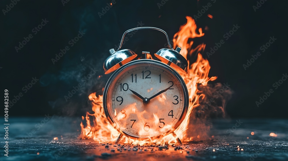 Race Against Time: A Fiery Symbol of Urgency. The relentless passage of ...
