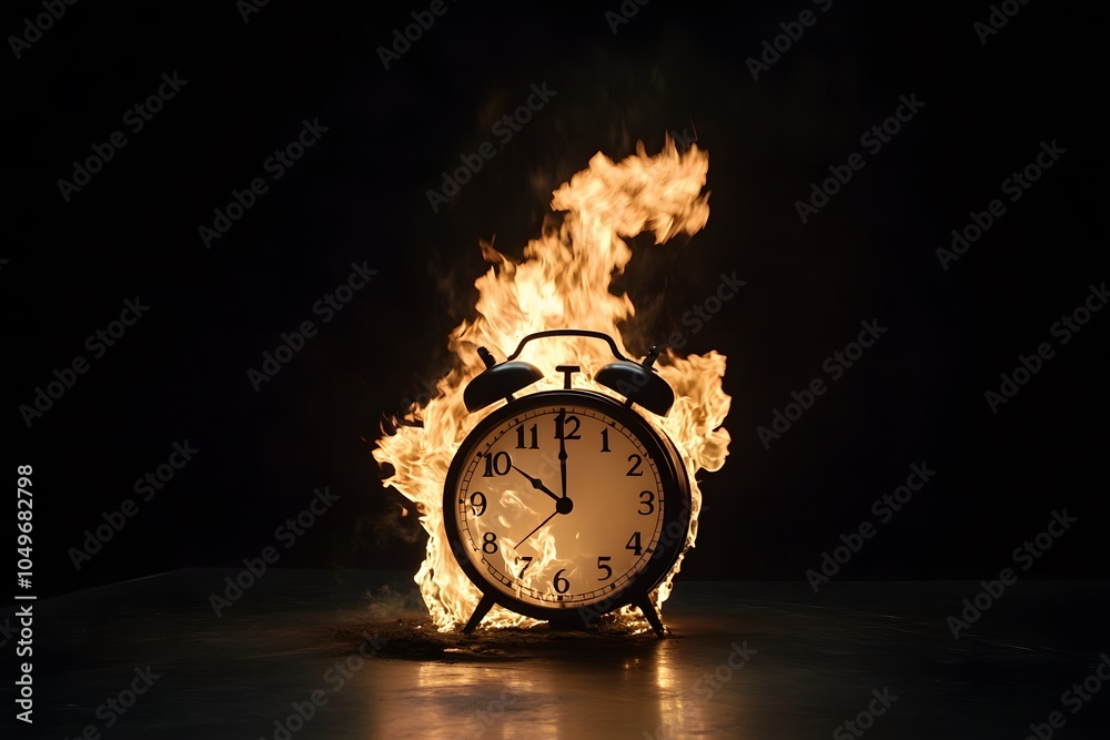 Race Against Time: A Fiery Symbol of Urgency. The relentless passage of ...