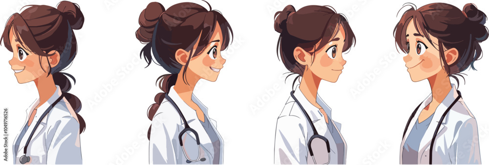 Female doctor character design healthcare professional woman medic ...