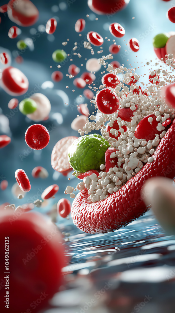 Exploring the intricate world of cellular structures and blood components in microscopic detail ...