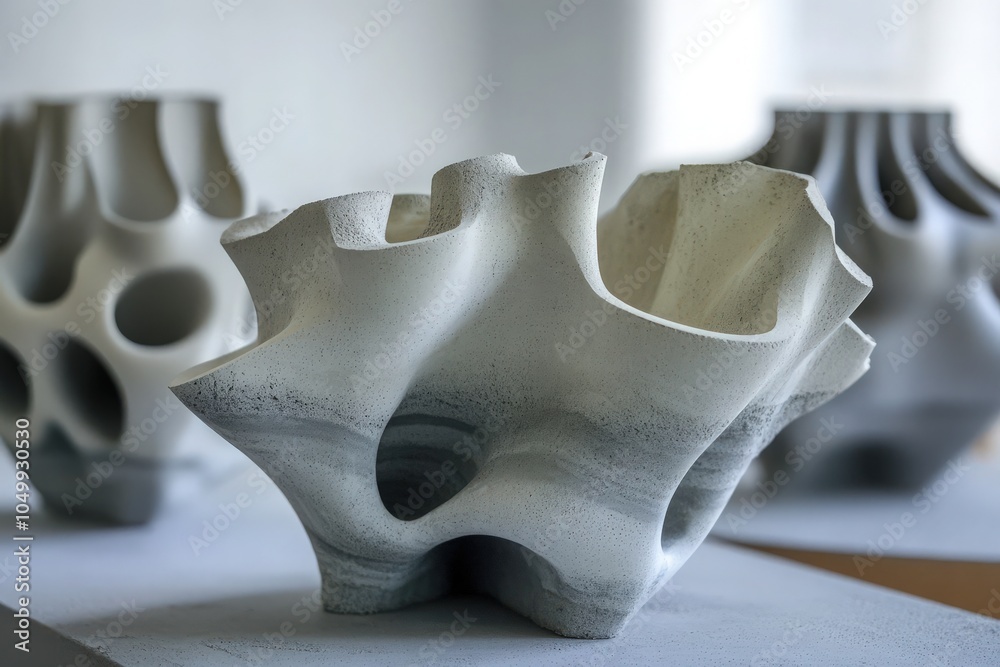 3D Concrete printing (3DCP). Cement printed objects from building ...