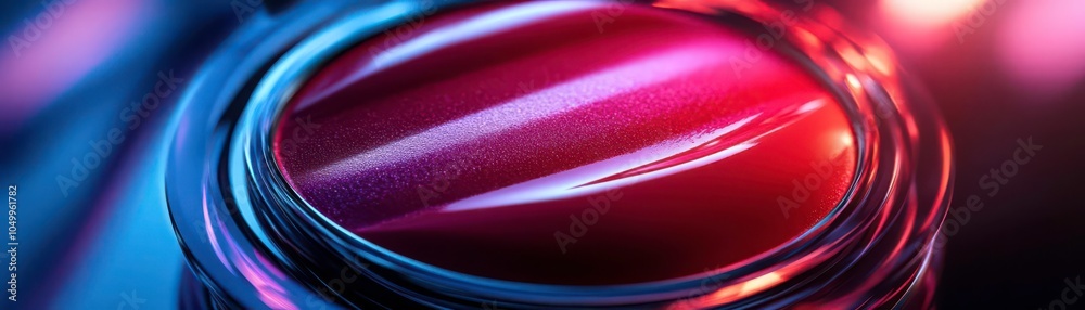 Makeup compact mirror reflecting lipstick swatches, bold reds, pinks ...