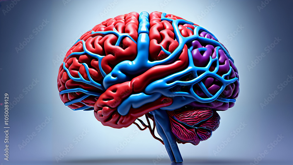 Scientific Visualization: 3D Image of Human Brain Anatomy with ...