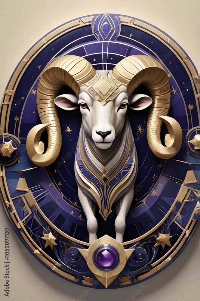 Aries Zodiac Fire Sign in Art Deco Style - Horoscope and Astrology ...