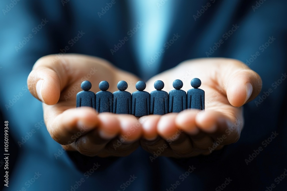 Protecting Our People: Hands carefully cradling a row of miniature ...