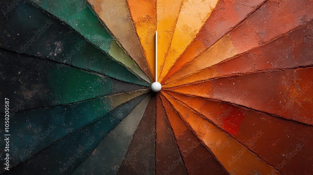 An abstract interpretation of a color wheel with segments fanning ...