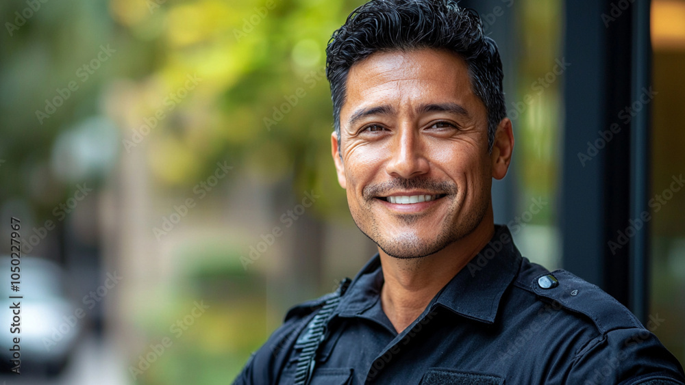 Latino Hispanic Man Security Guard - police, officer, smiling, man ...