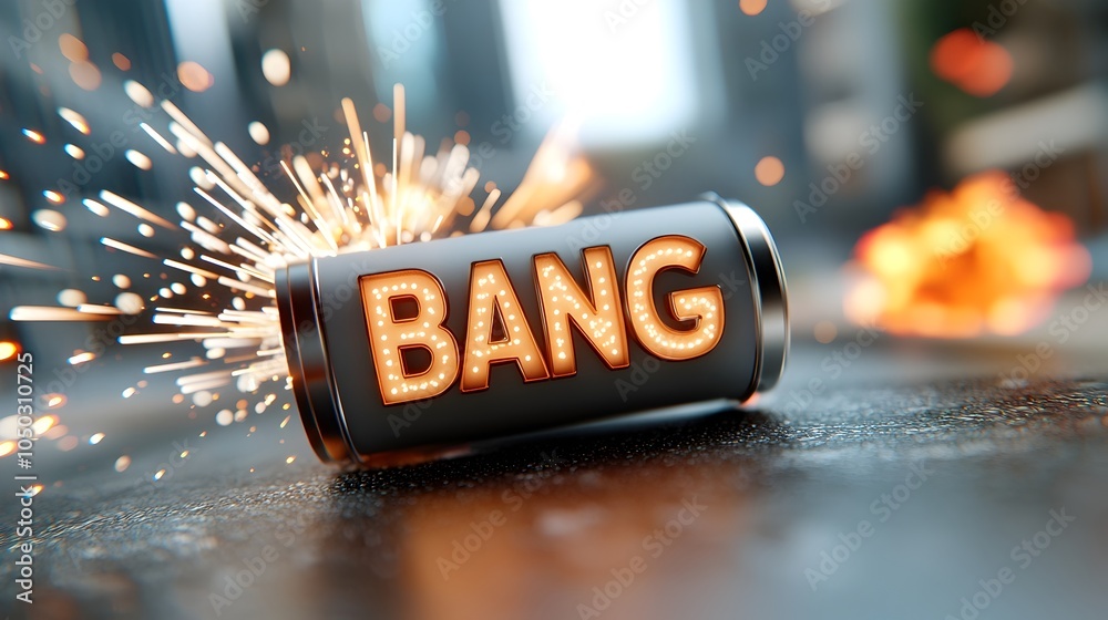 Striking 3D text artwork featuring bold dynamic typography in a comic ...