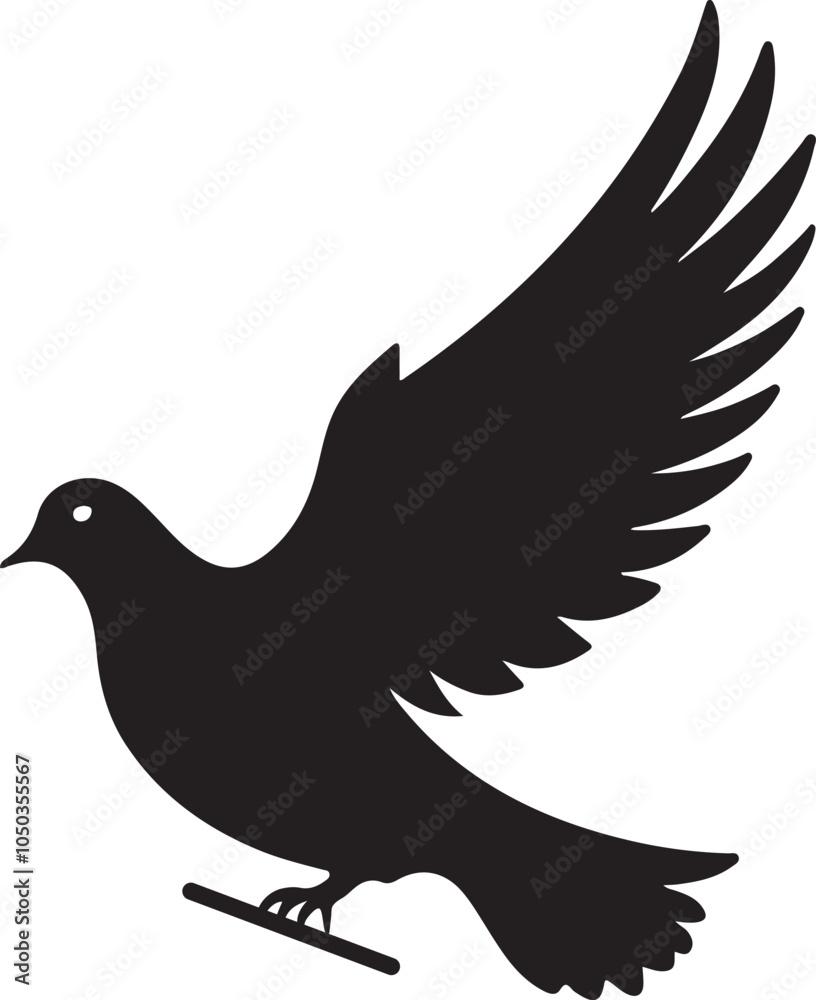 Dove peacemaker silhouette, vector. Dove illustration, symbol of peace ...