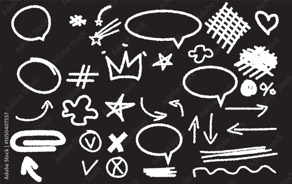 Infographic elements isolated on background. Colored set of sketchy ...