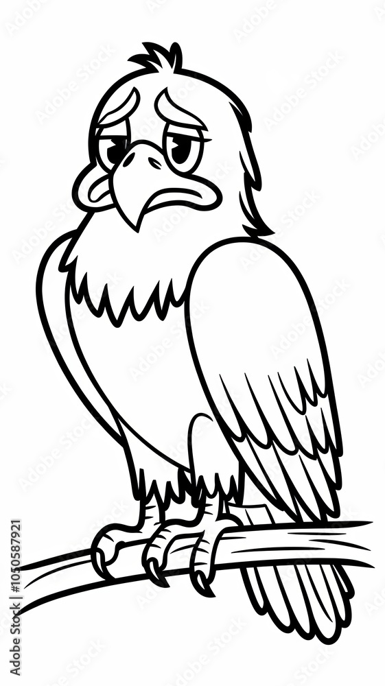 Eagle Bird Sad Cartoon Vector Icon black and white svg ,vector,outline ...