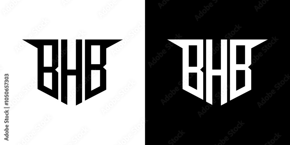 BHB letter logo design with white background in illustrator, vector ...