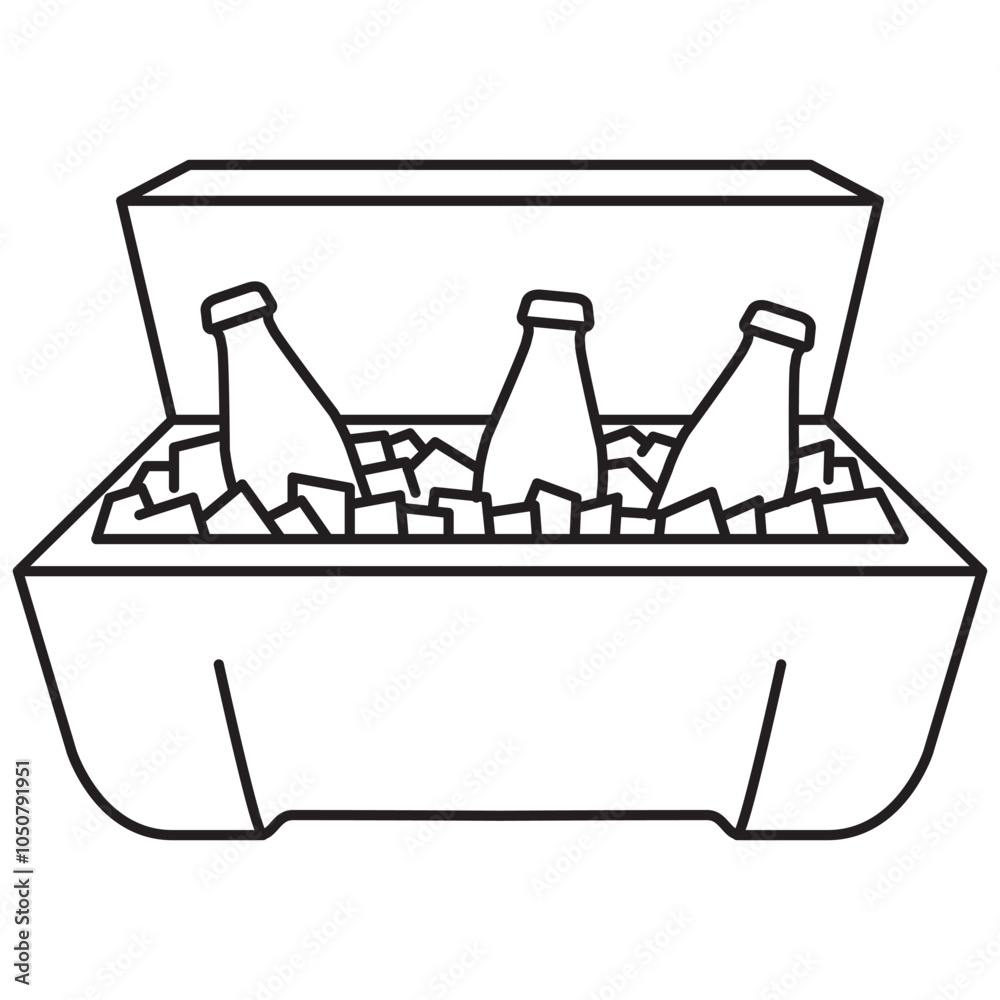 Cooler bag.Portable cooler with bottles.Cold drinks. Portable ...