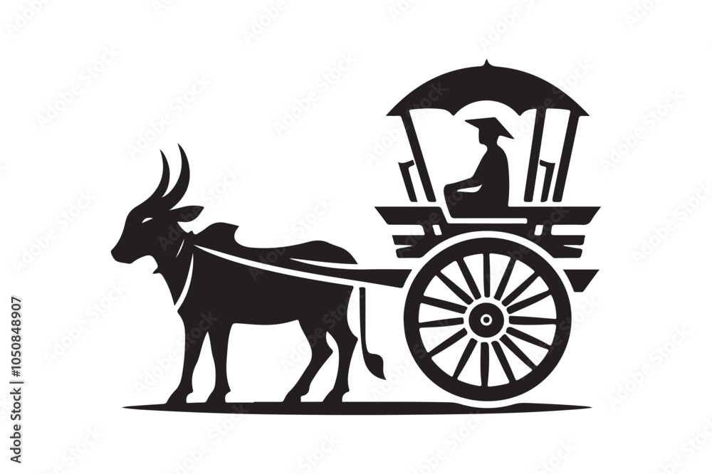 Bullock Cart Silhouette Vectors – Unique Designs for Educational and ...